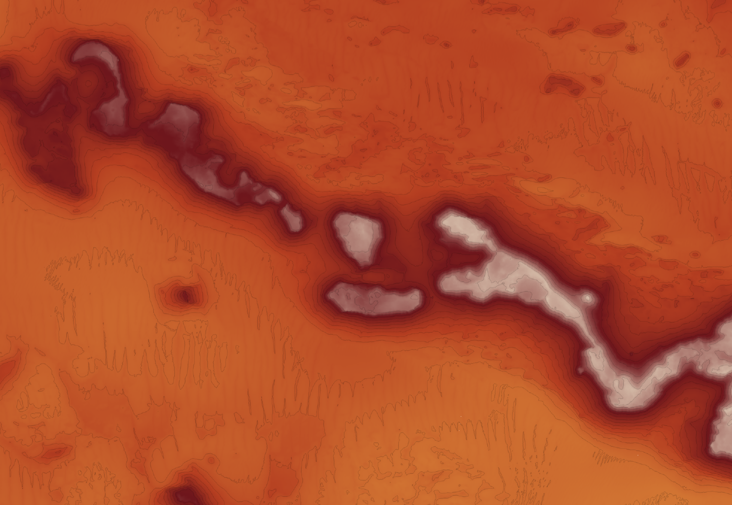 Contour Art of Mars Topography | engelsjk